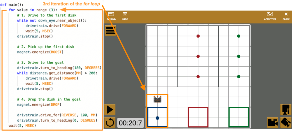 Vex Cs Unit 8 Moving Disks With Loops Lesson 4 Using Nested Loops